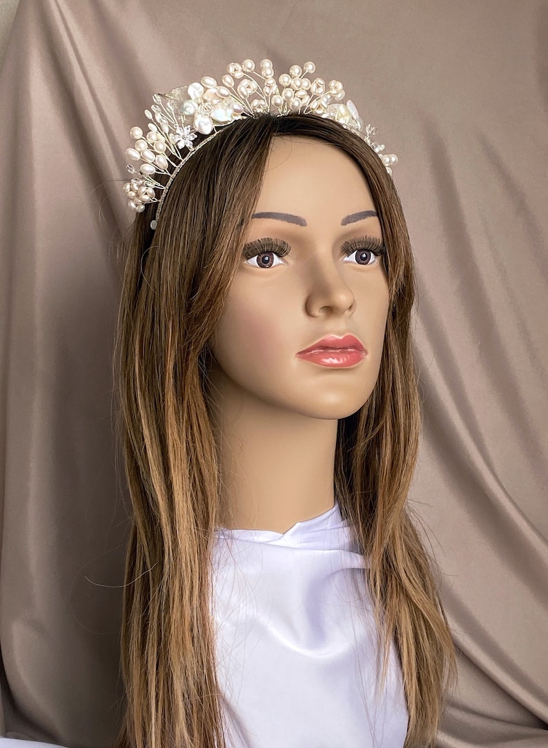 Floral Pearl Crown Bridal Crown Wedding Crown Bridal Tiara - Etsy