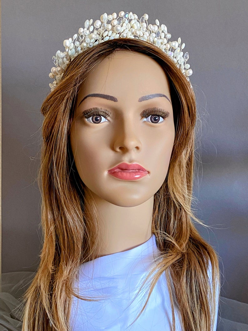 Pearl Crown Bridal Crown Wedding Crown Bridal Tiara Wedding - Etsy