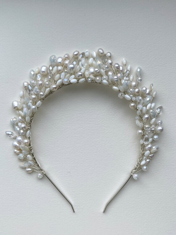 Pearl Crown Bridal Crown Wedding Crown Bridal Tiara Wedding - Etsy