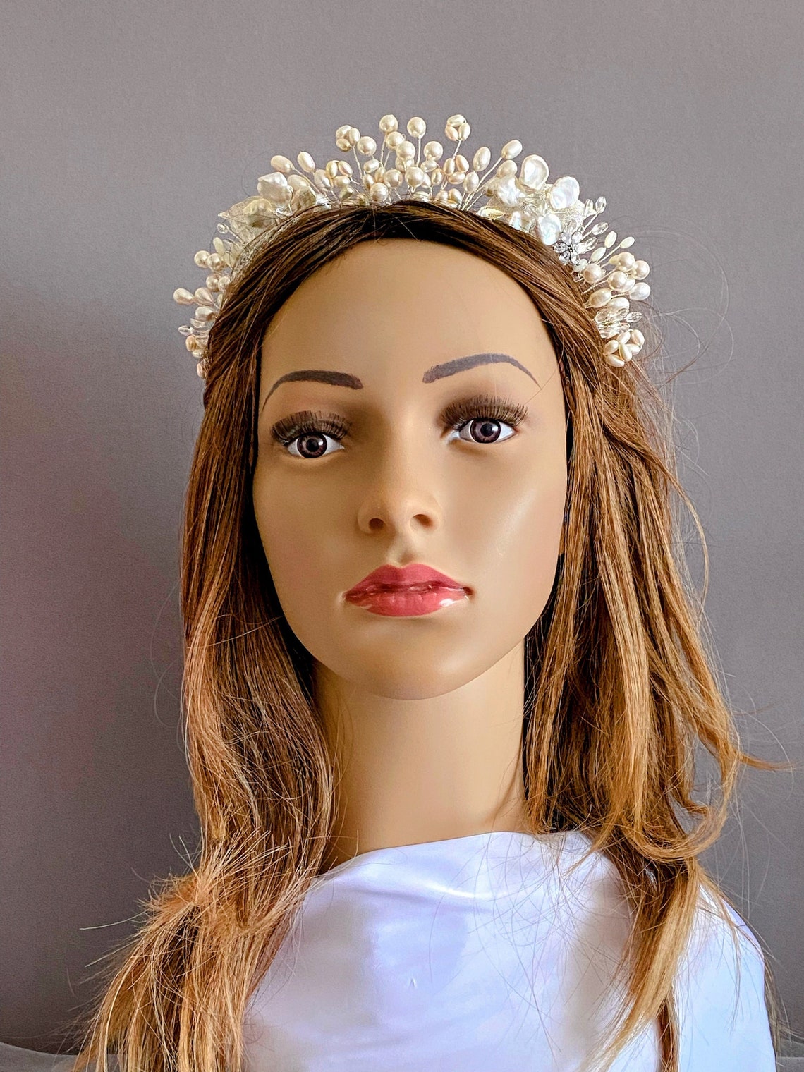 Floral Pearl Crown Bridal Crown Wedding Crown Bridal Tiara - Etsy