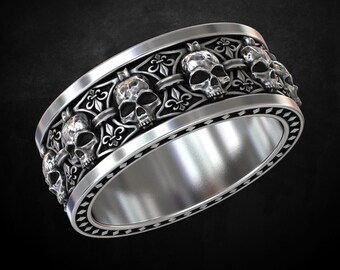 Skull Wedding Band - Etsy
