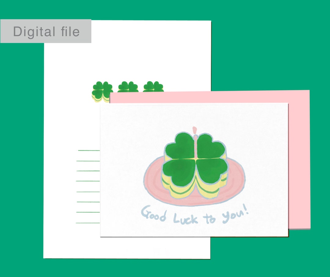 Good Luck Cake Digital Printable Card,letter Paper, Poster, Anniversary ...