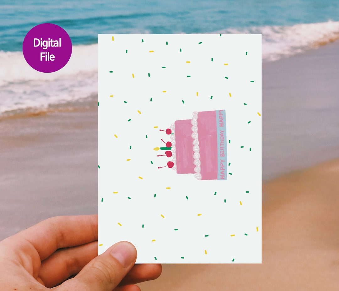 Happy Birthday Digital Printable Card,letter Paper, Poster, Anniversary ...