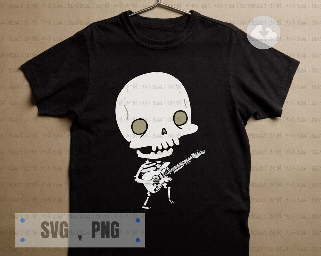 Skeleton Playing Guitar SVG PNG, Music Lover Funny Svg, Halloween Easy ...