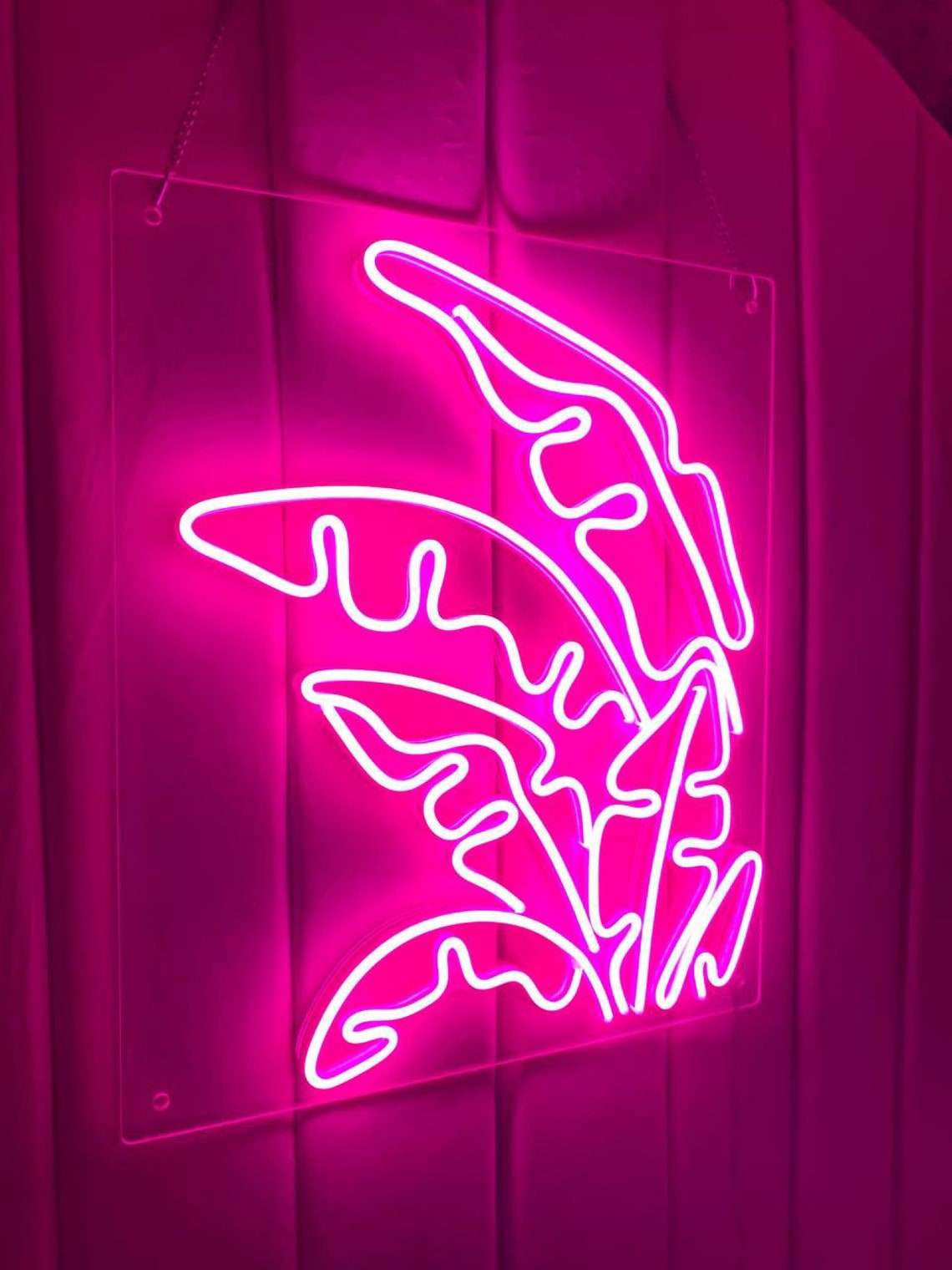 Neon Sign Tropical Leaves - Etsy