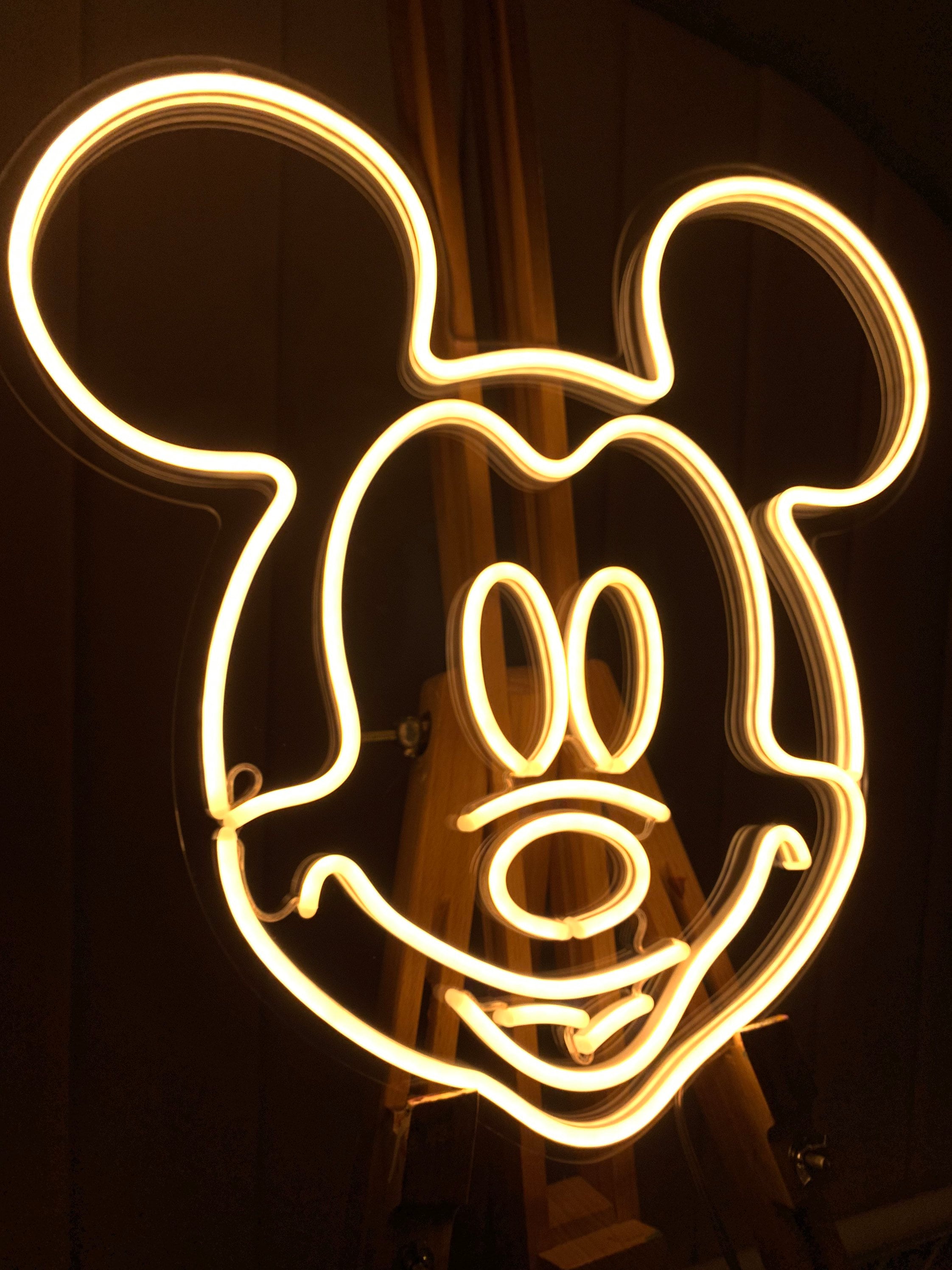 Neon Mouse Cartoon Hero , Neon Sign Home Decor - Etsy