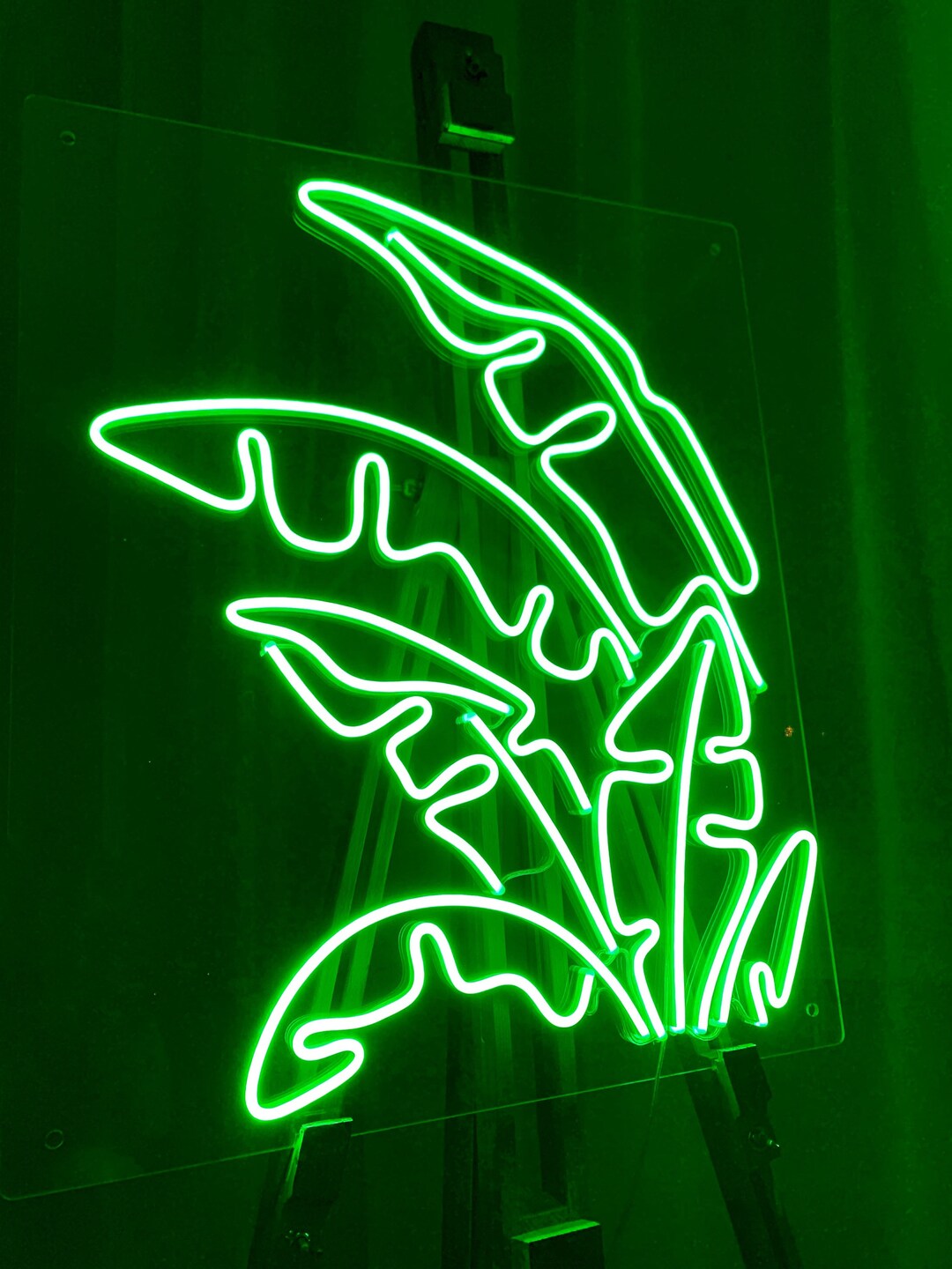 Neon Sign Tropical Leaves - Etsy