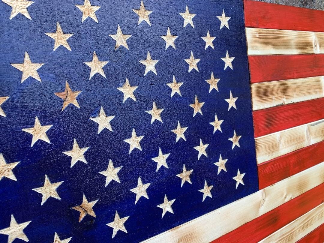 EXTRA LARGE Rustic American Flag Customized 48 X 26 - Etsy