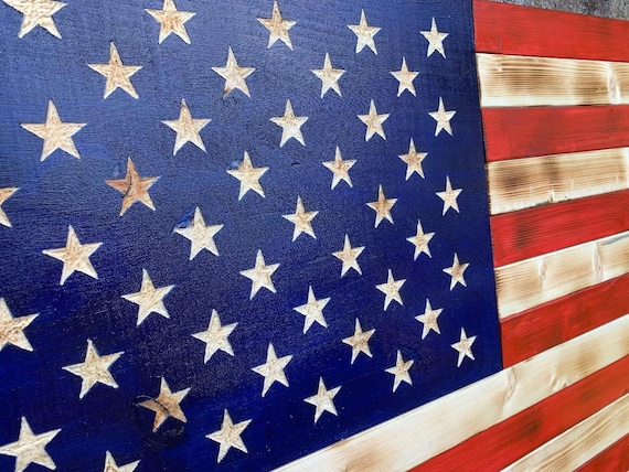 EXTRA LARGE Rustic American Flag Customized 48 X - Etsy