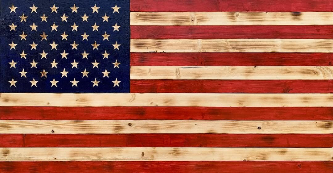 EXTRA LARGE Rustic American Flag Customized 48 X 26 - Etsy