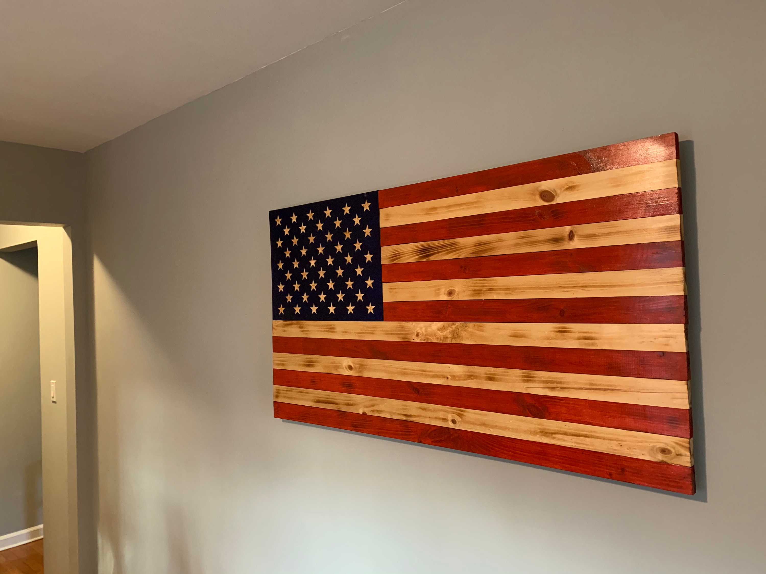 EXTRA LARGE Rustic American Flag Customized 48 X 26 - Etsy
