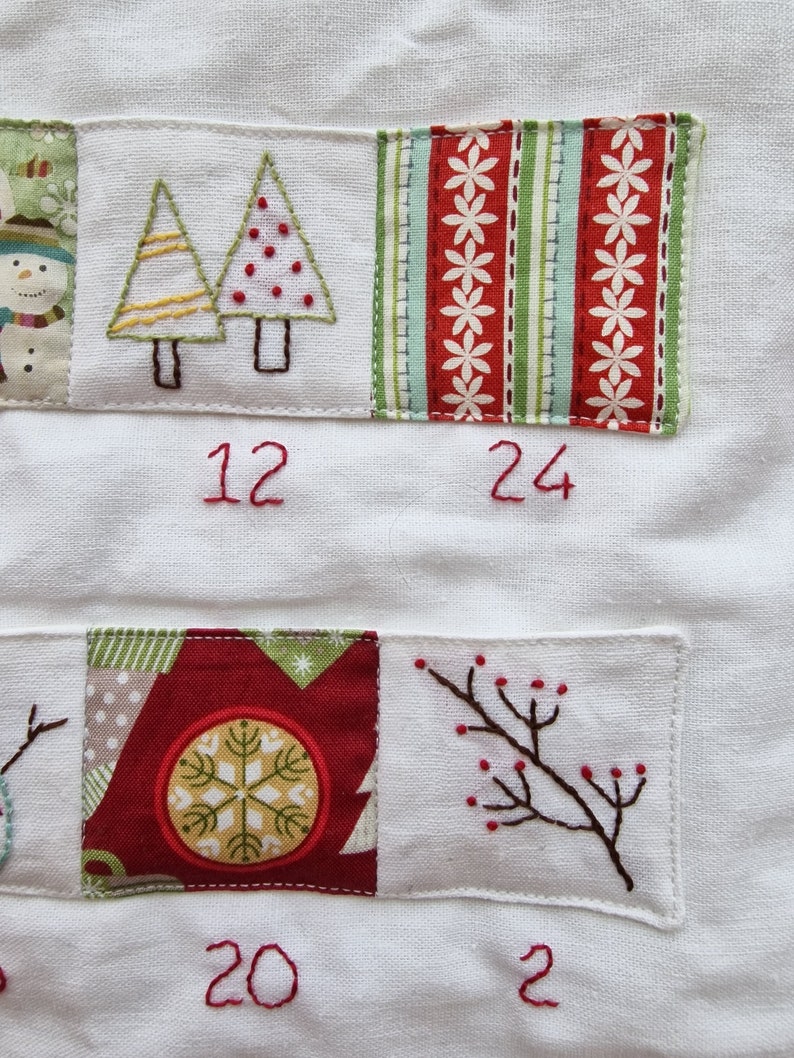 Hand Embroidered Advent Calendar Pattern - Digital Download - Etsy
