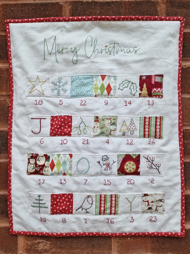 Hand Embroidered Advent Calendar Pattern - Digital Download - Etsy