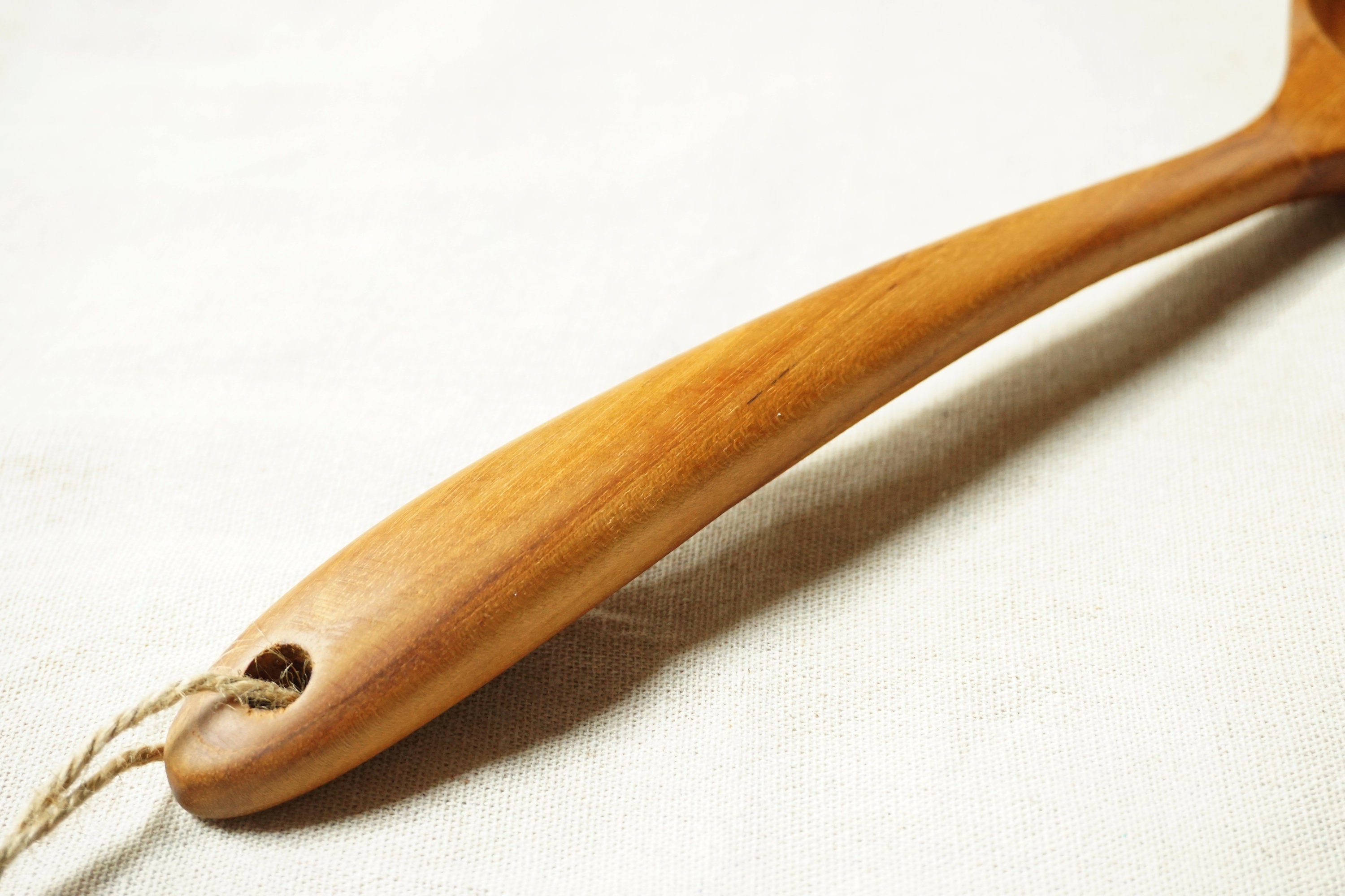 LARGE 14 Inch Cooking Spoon and Strainer Golden Teak Handmade Wooden ...