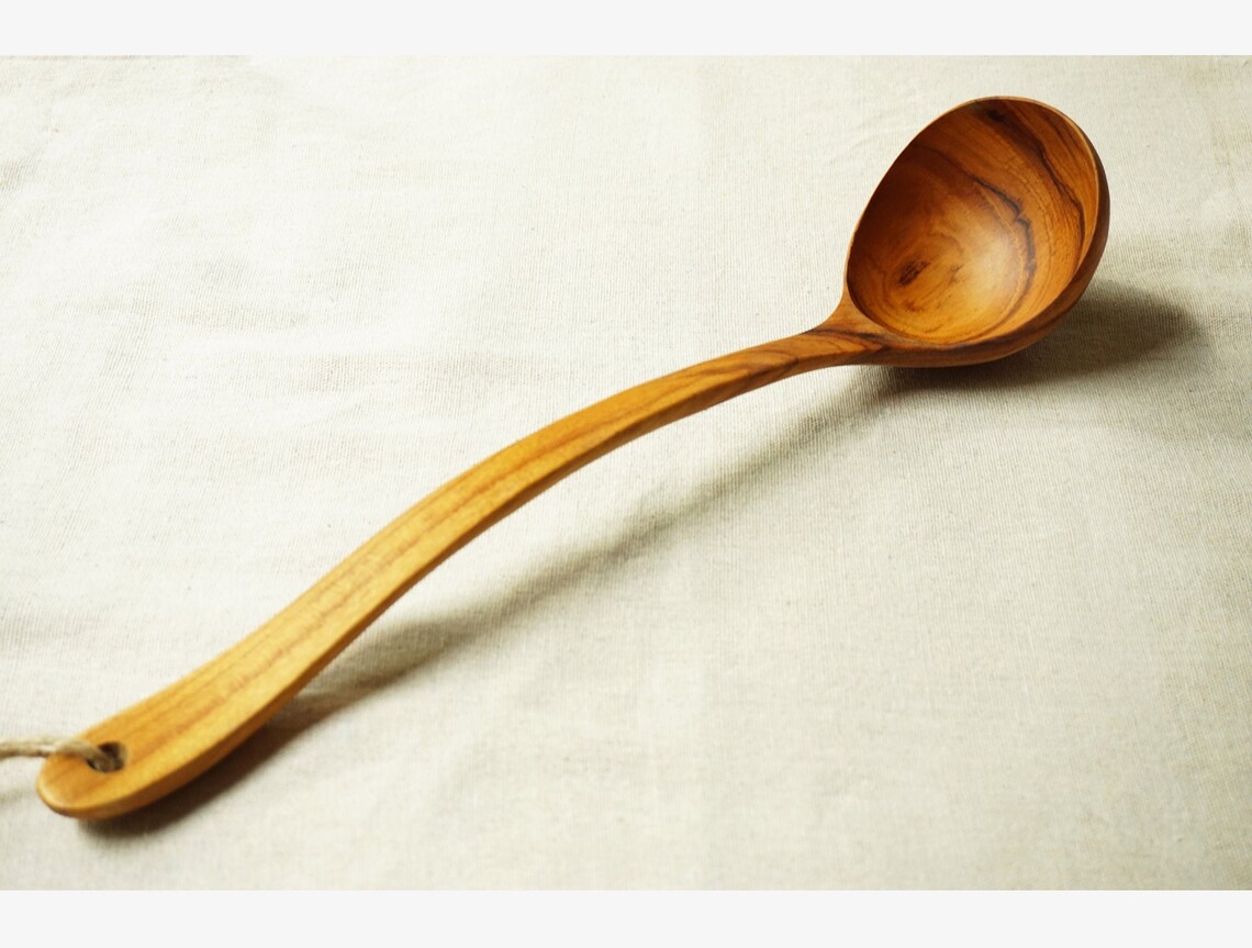 LARGE Ladle 15 Inch - Golden Teak | Handmade Wooden Cooking Utensils ...