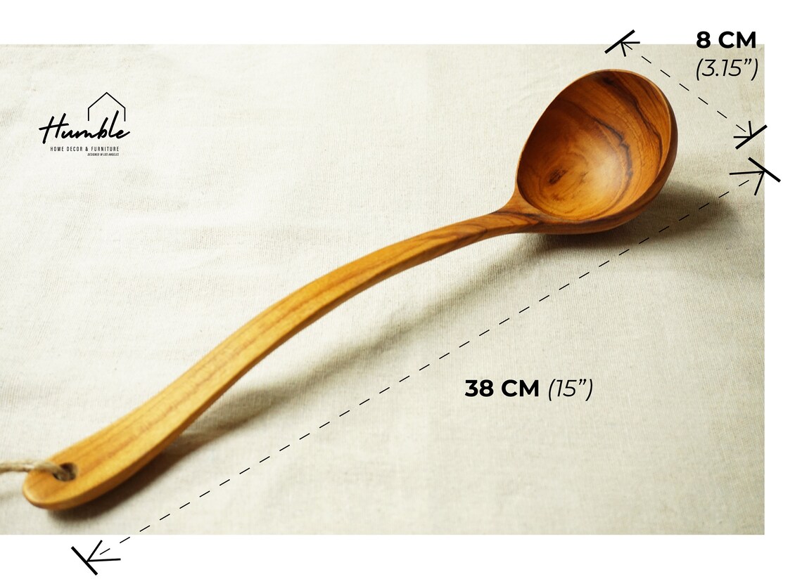LARGE Ladle 15 Inch - Golden Teak | Handmade Wooden Cooking Utensils ...