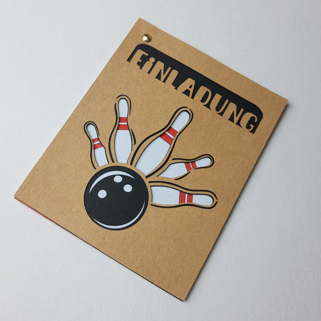 Handmade Bowling Invitation Card for Children's Birthday - Etsy