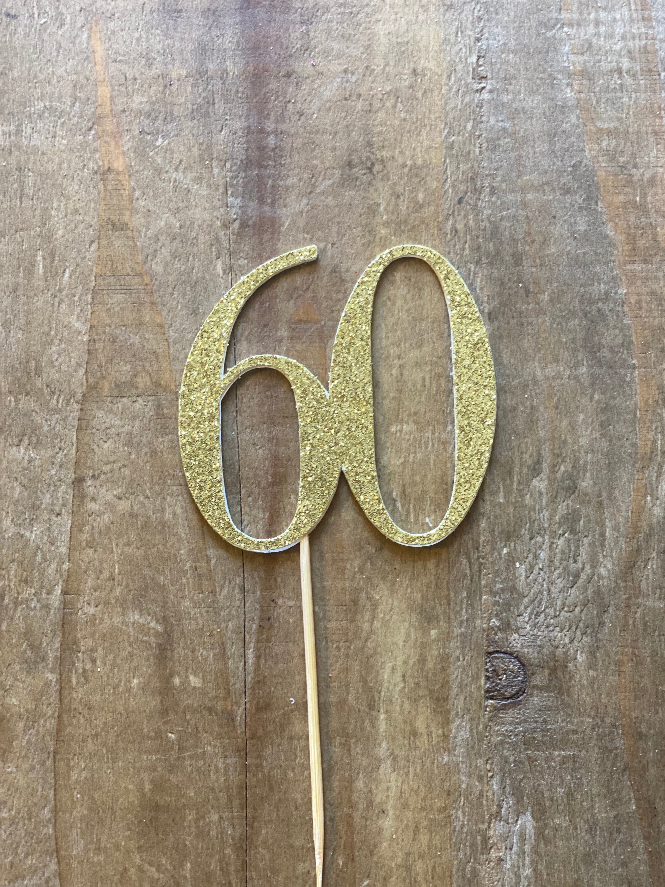 60th Birthday Cupcake Toppers Double Sided Cupcake Toppers - Etsy