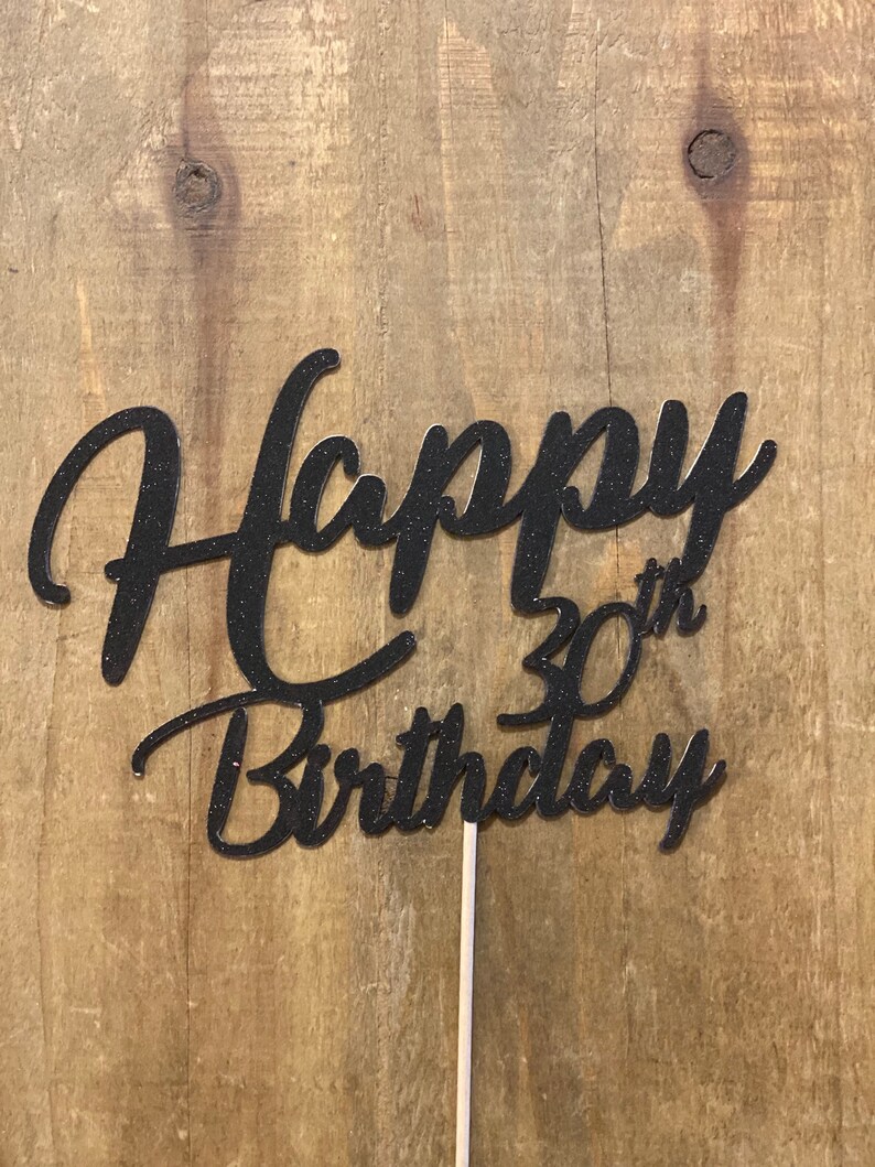 Happy 30th Cake Topper Double Sided Cake Topper Birthday - Etsy