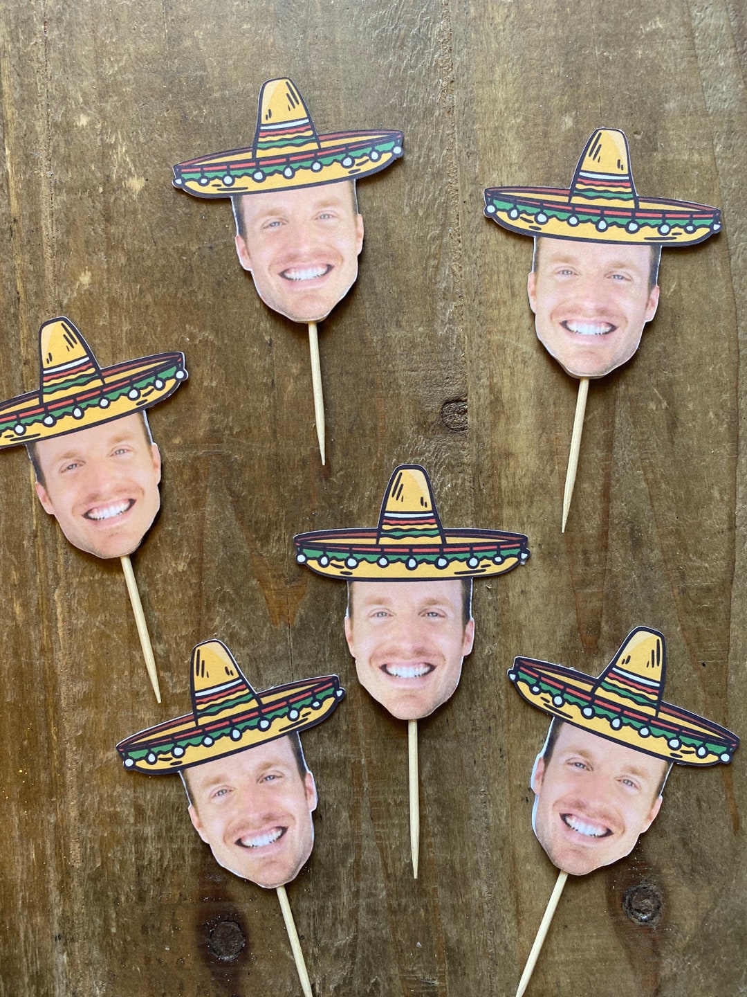 Mexican Sombrero Cupcake Toppers, DOUBLE SIDED, Sombrero Picture Cake ...