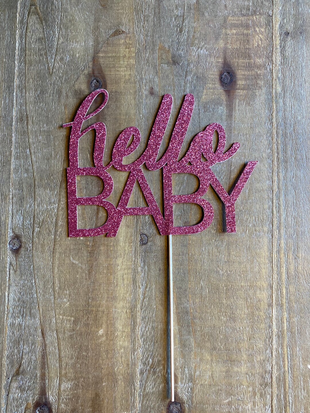 Hello Baby Cake Topper, Double Sided , Customizable Cake Topper, Cake ...
