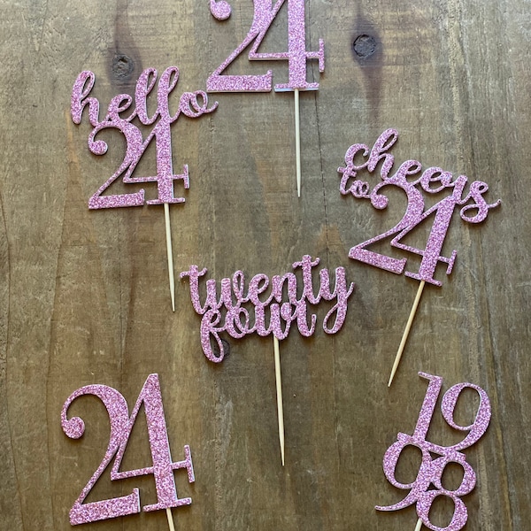 24th Birthday Cake Topper - Etsy