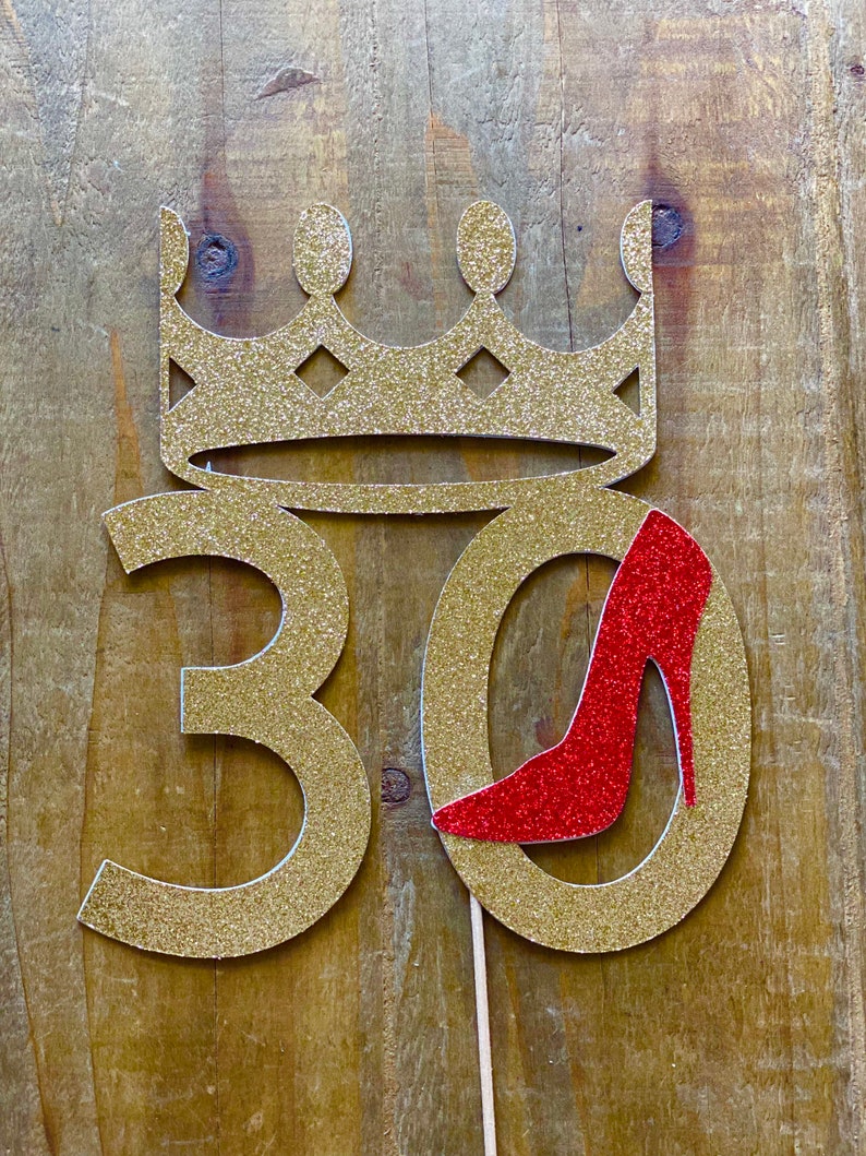 30th Cake Topper Double Sided Shoe Cake Topper High Heel | Etsy