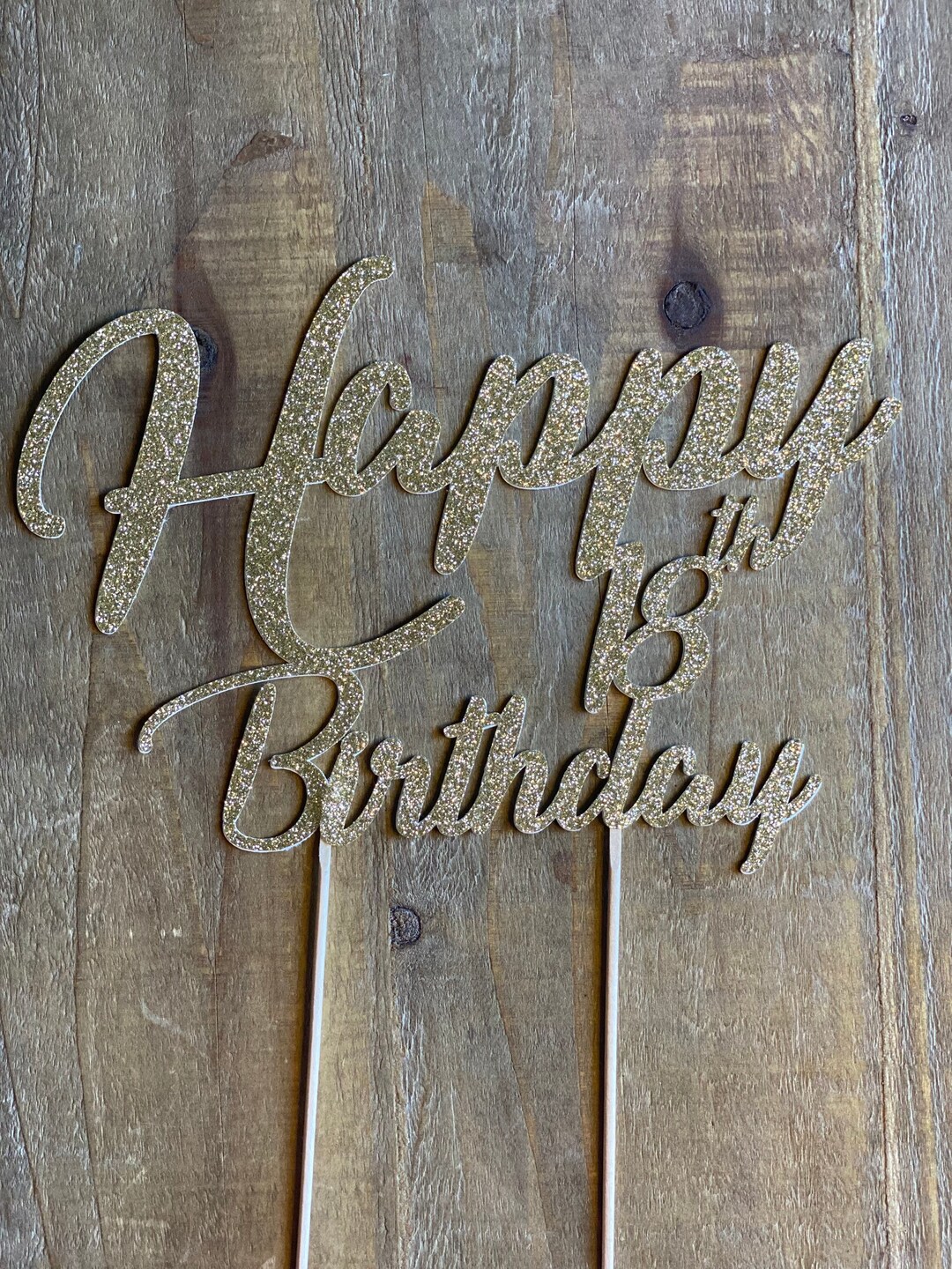 Happy 18th Birthday Cake Topper, Double Sided, Customizable Cake Topper ...