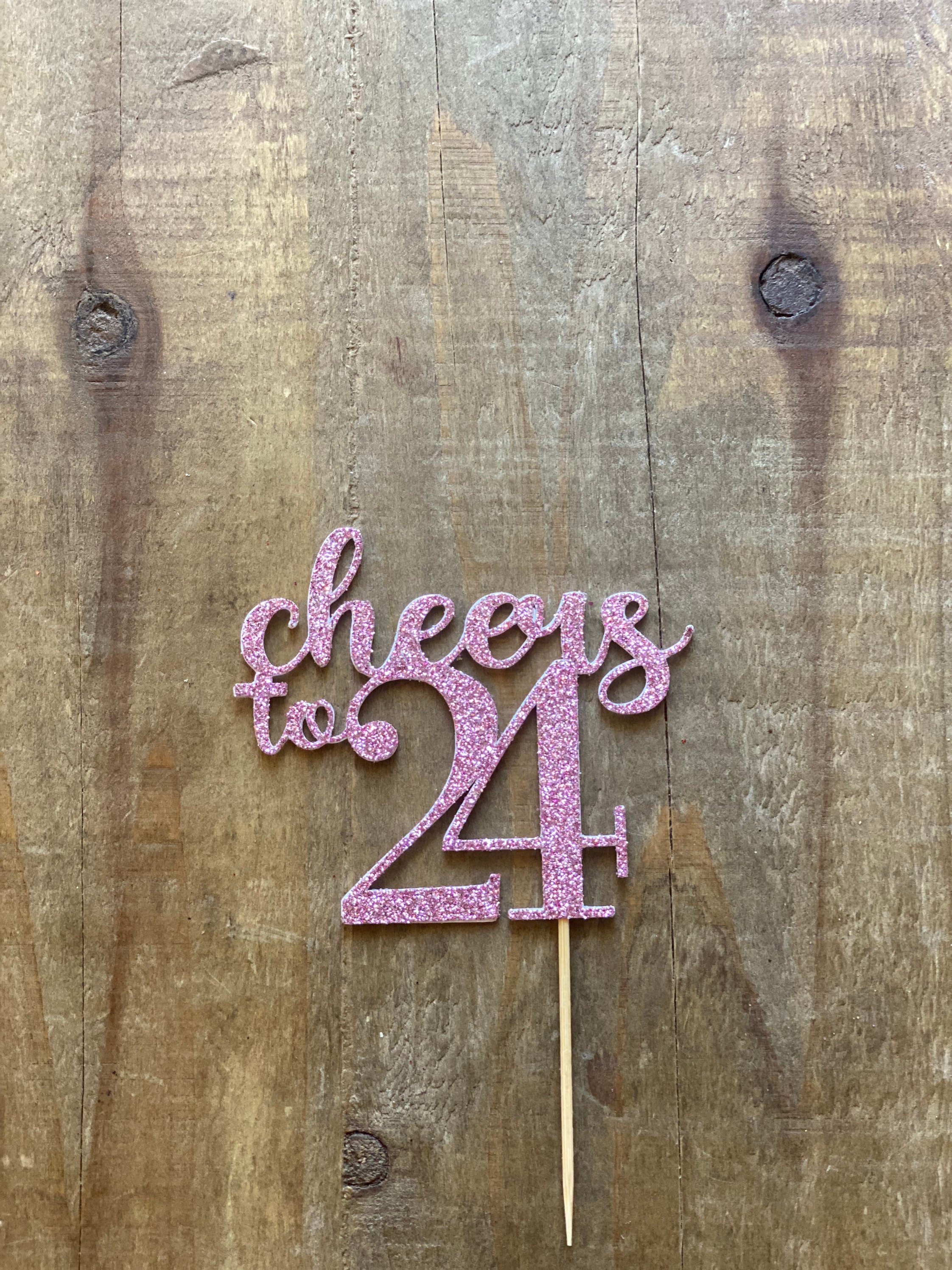 24th Birthday Cupcake Toppers Double Sided Birthday Party | Etsy