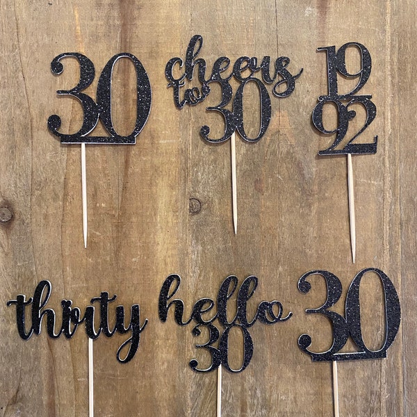 30th Birthday Cupcake Toppers - Etsy