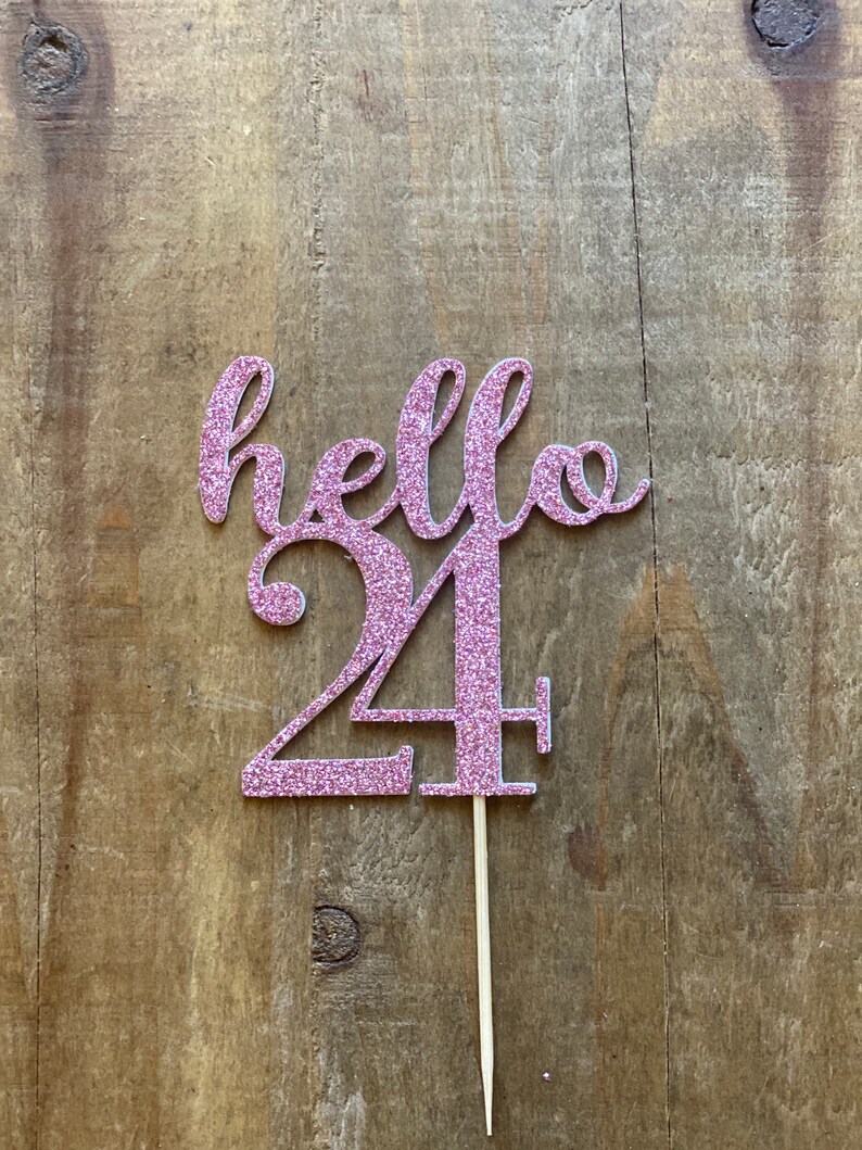 24th Birthday Cupcake Toppers, Double Sided, Birthday Party, Cupcake ...