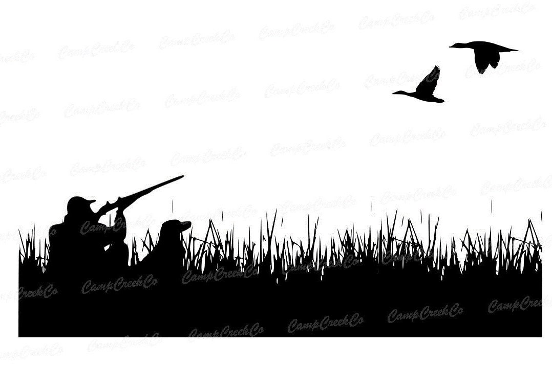 Silhouette Duck Hunting Bird Dog SVG PNG | Etsy