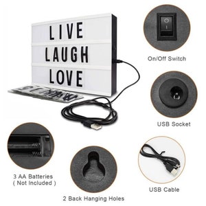 LED Light Box Letters Vintage Retro Cinematic large A4 Size - Etsy UK