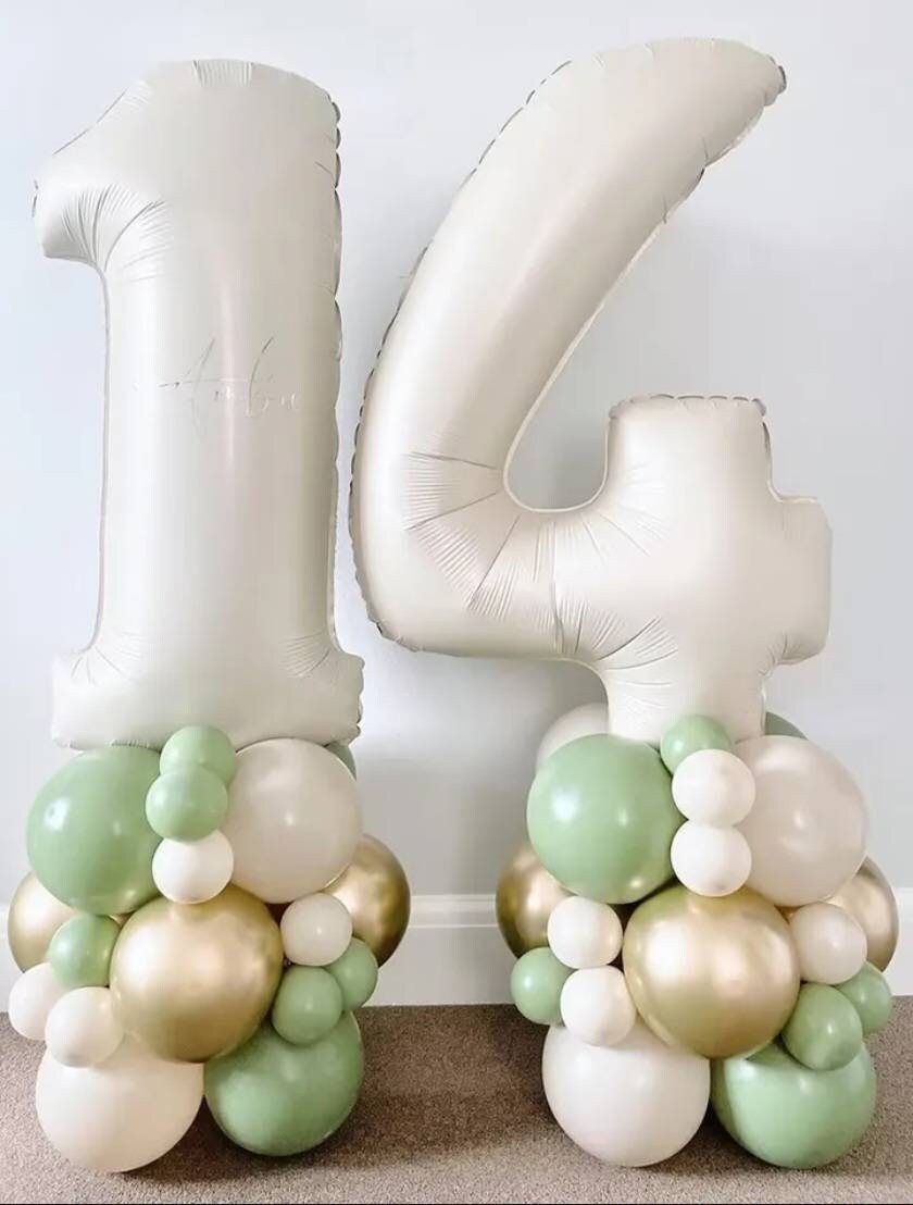 CUSTOMISED Double Number Balloon Stack Birthday Milestones - Etsy UK