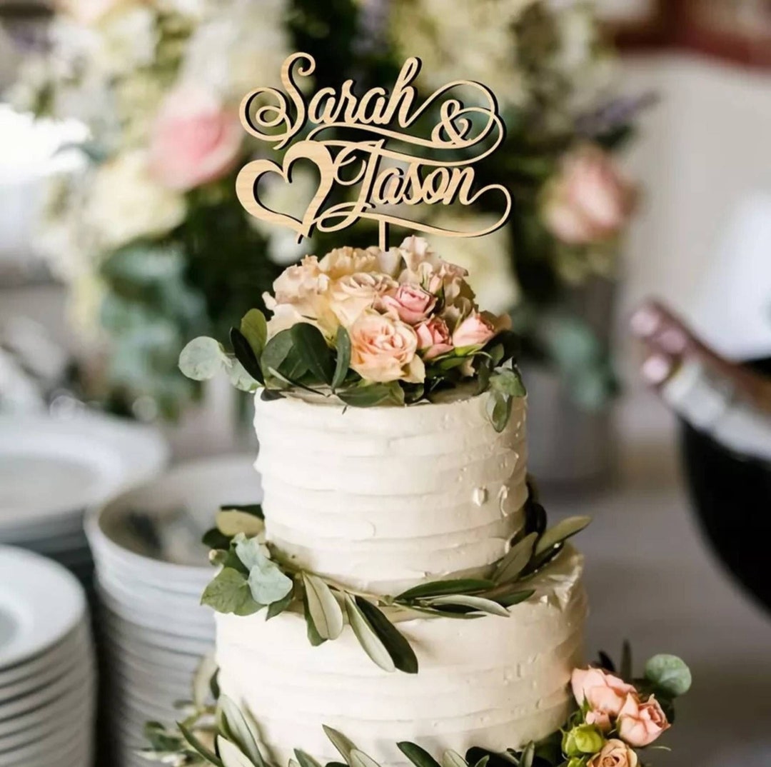 Topper de pastel para boda / topper de pastel personalizado / topper de ...