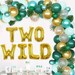 Wild One Balloons. White Number Balloon Set. Green Wild Safari Theme 52 ...