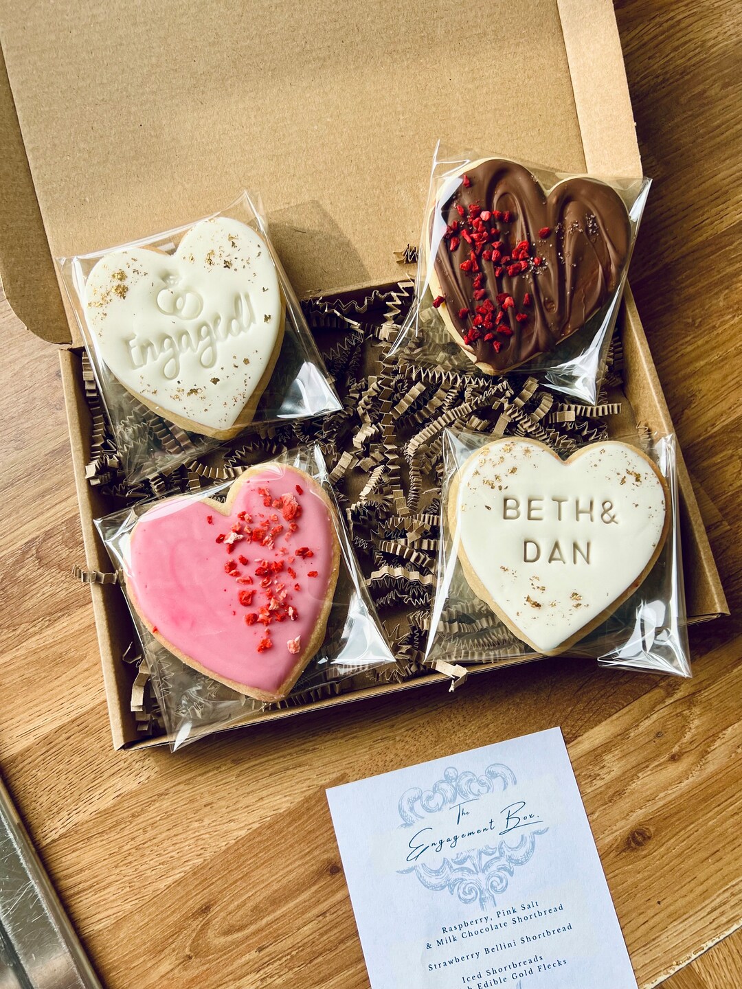 Personalised Engagement Shortbread Biscuit Gift Box - Etsy UK