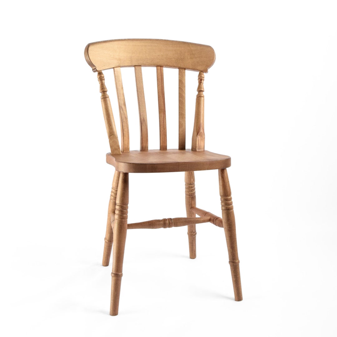 Farmhouse Solid Beech Slat Back Kitchen Dining Chair Painted in Any ...