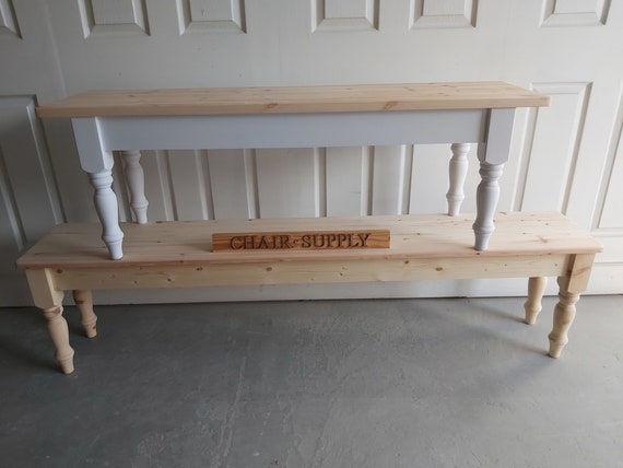 Pine White Farmhouse Bench