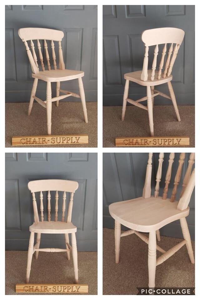 Brand New Raw Wood unfinished Solid Beech Farmhouse Country Style Kitchen Dining Chair Etsy