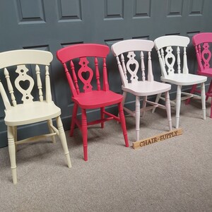 New Solid Beech Heart Back Kitchen Dining Chair Painted in - Etsy UK
