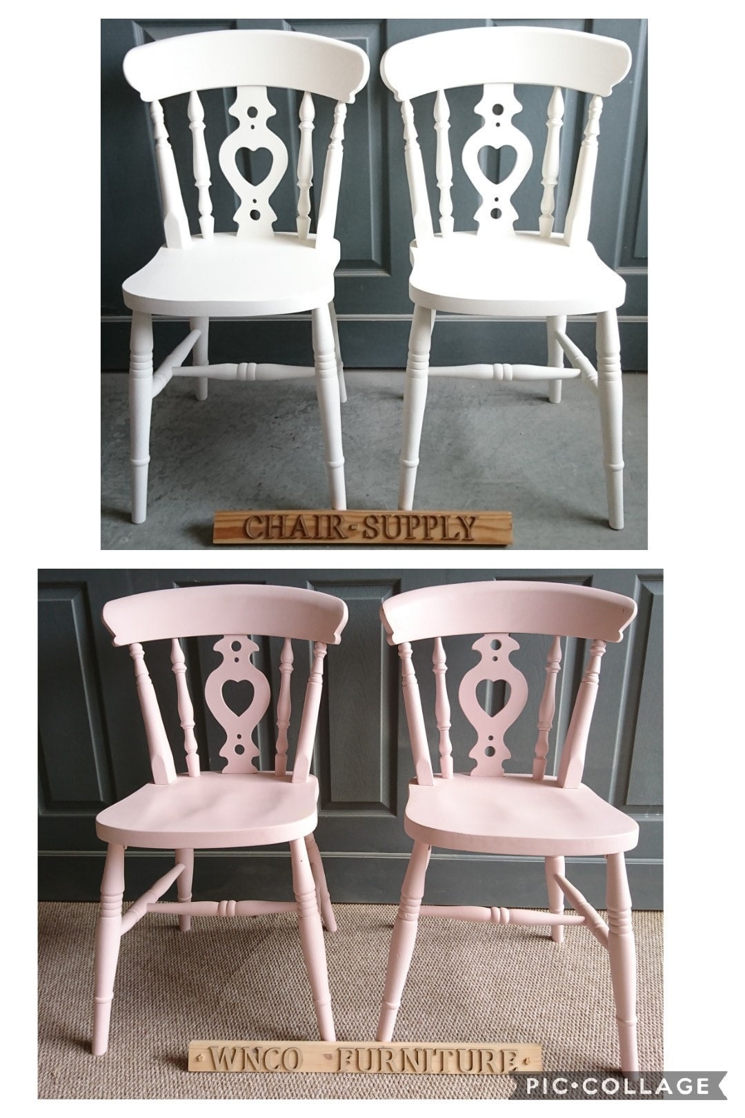 New Solid Beech Heart Back Kitchen Dining Chair Painted in - Etsy UK
