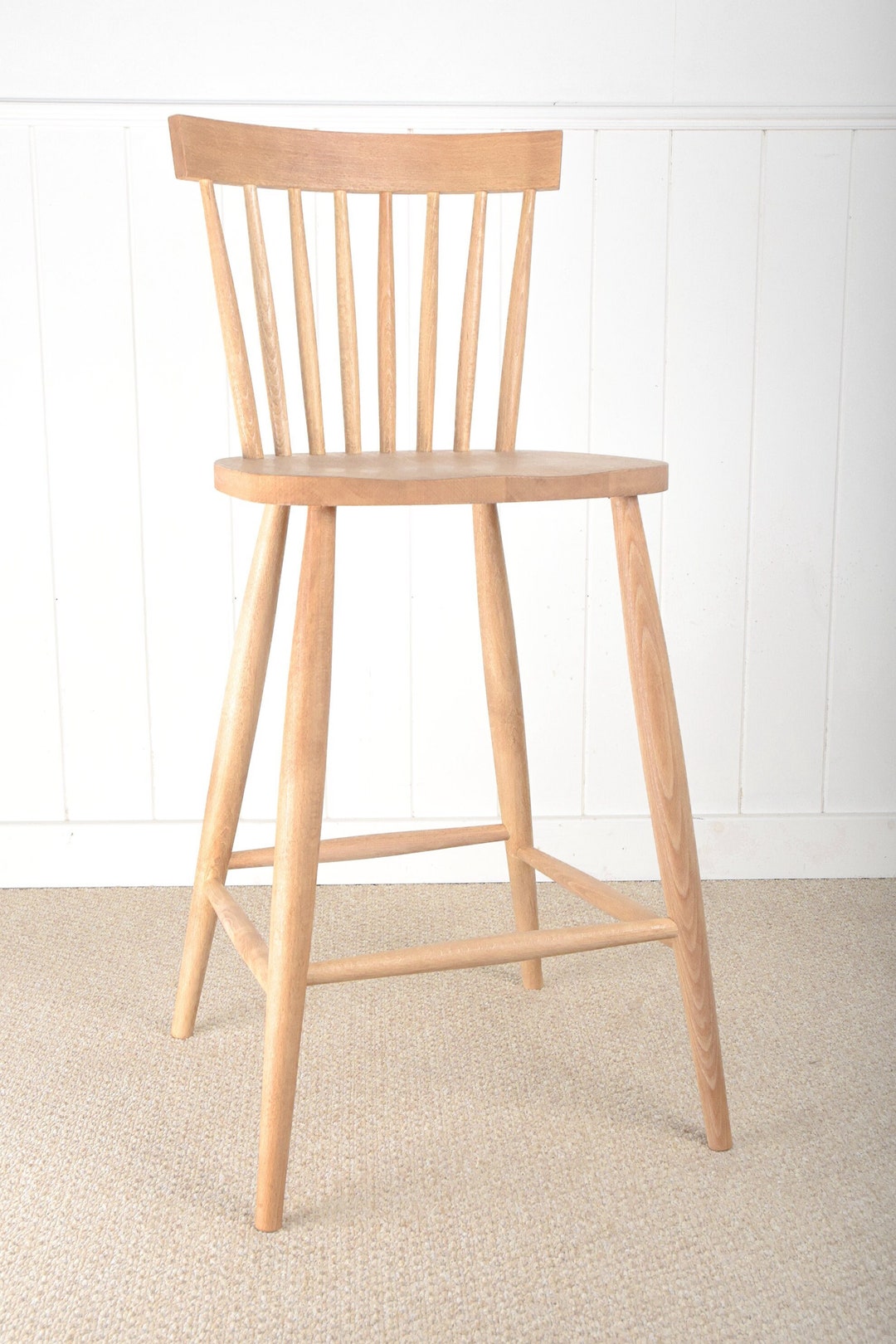 Nordic Bar Stool New Solid Wood Farmhouse Kitchen Dining - Etsy