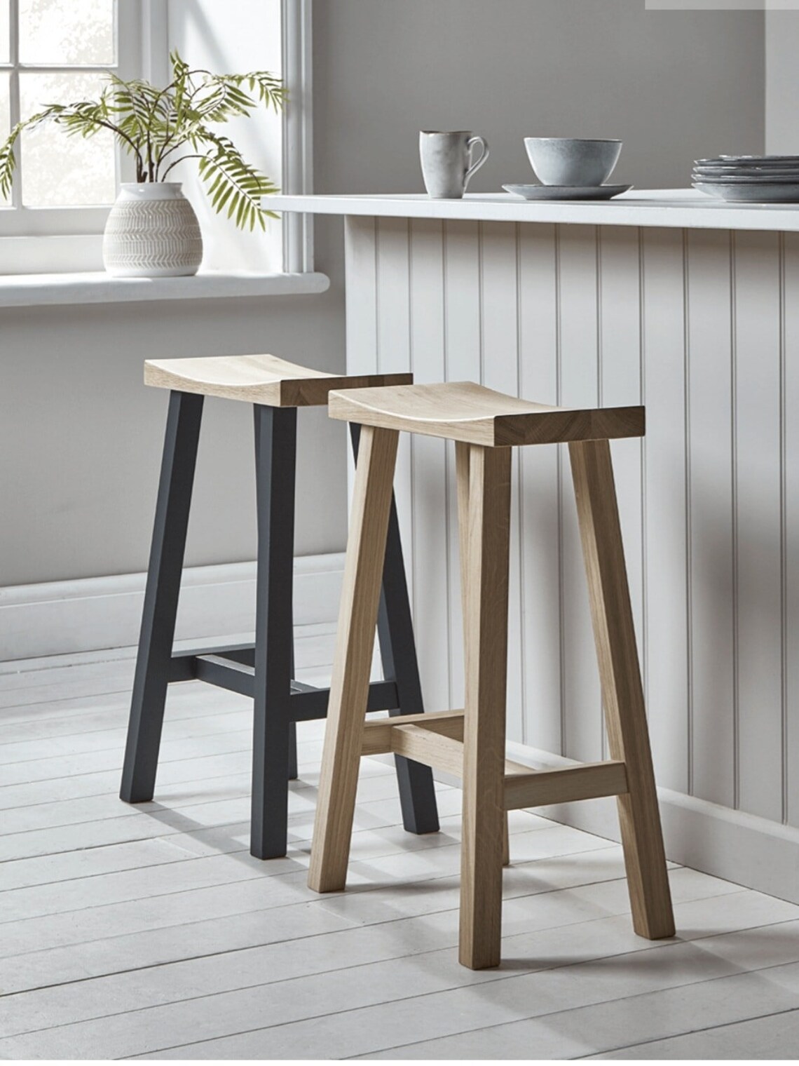 Isu Bar Stool, Painted New Isu Curved Oak Top Clockhouse Kitchen Dining ...