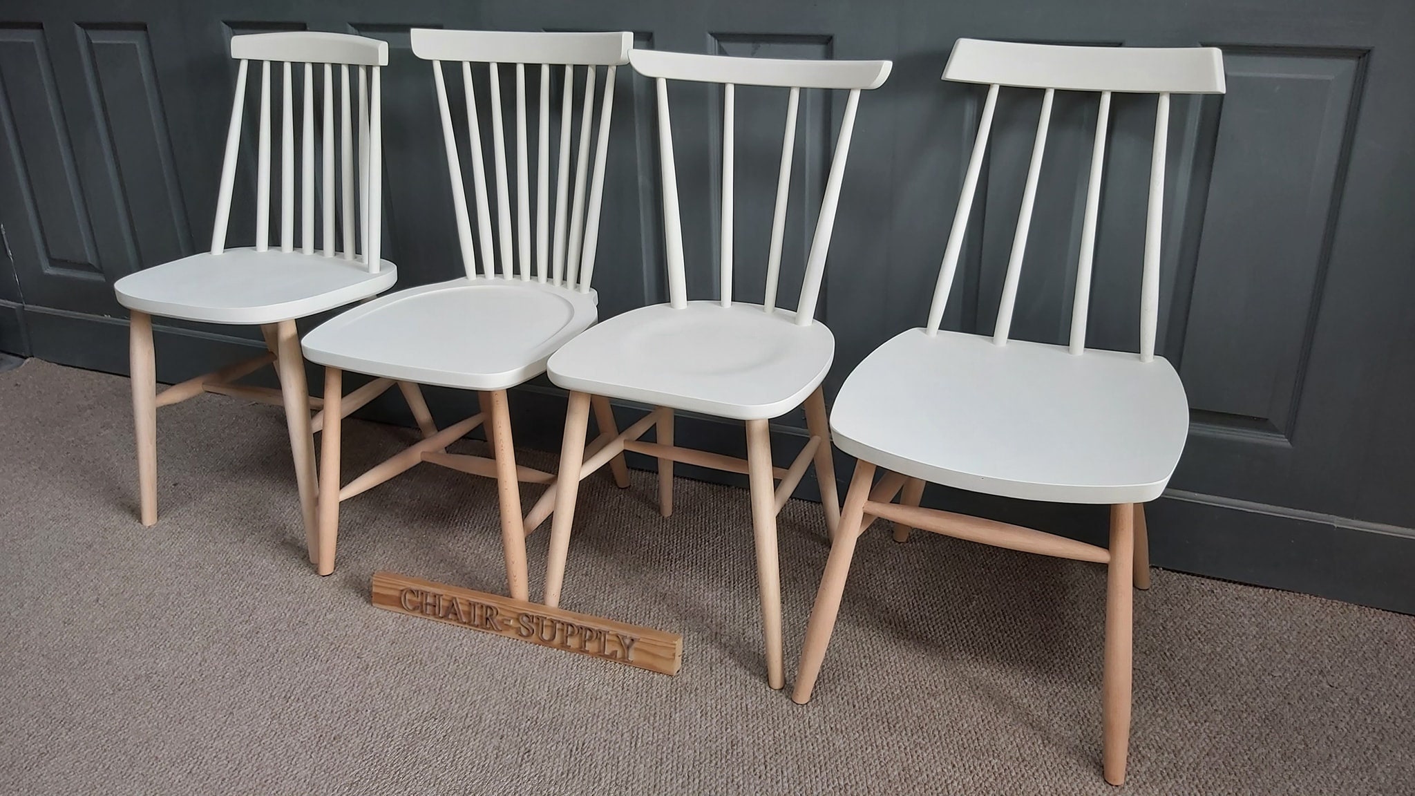 2 Tone Painted Solid Beech Spindle Kitchen Dining Chair | Etsy