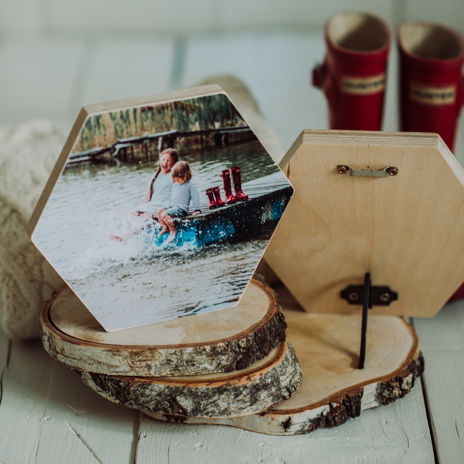Hexagon Honeycomb Wooden Photo Frame, Personalized Picture Frame, Photo ...