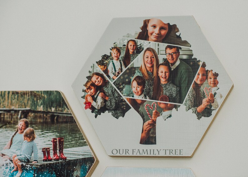Hexagon Honeycomb Wooden Photo Frame Personalized Picture | Etsy