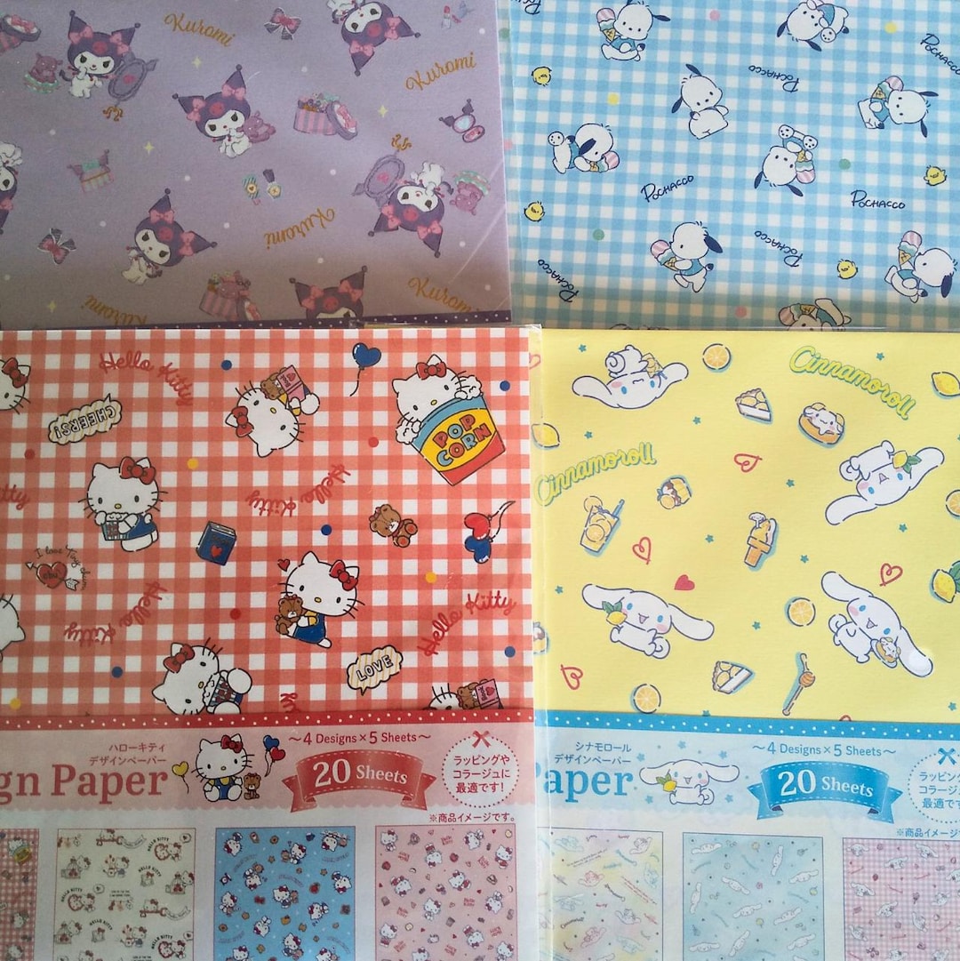 Set of 4 Sanrio Characters Designed Decorative Papers, Hello Kitty ...