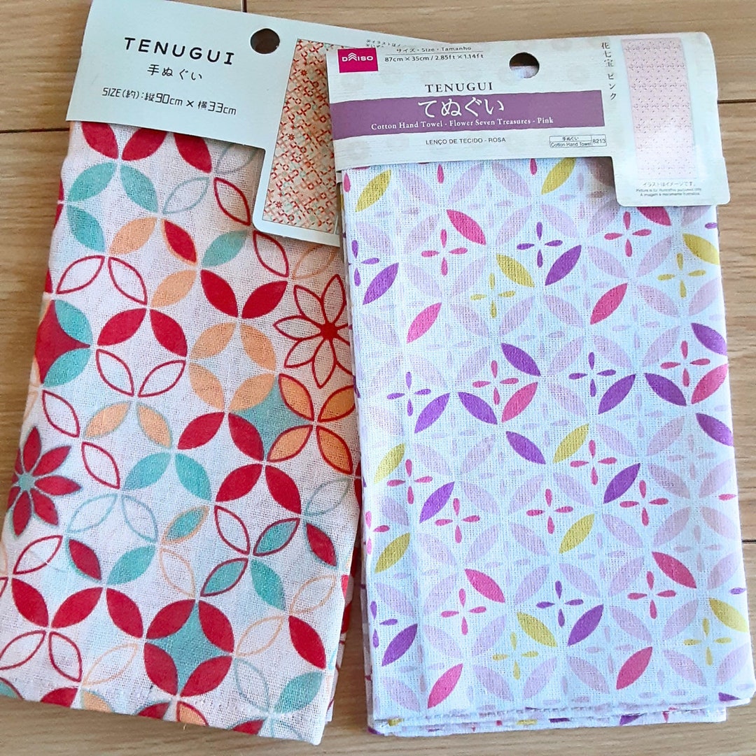 Set of 2, Tenugui, Japanese Cotton Hand Towel, Tea Towel, Fabrics for ...