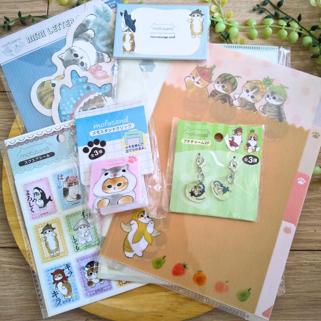 Mofusand stationery bundle, Japanese kawaii cat stationery set, Set of ...